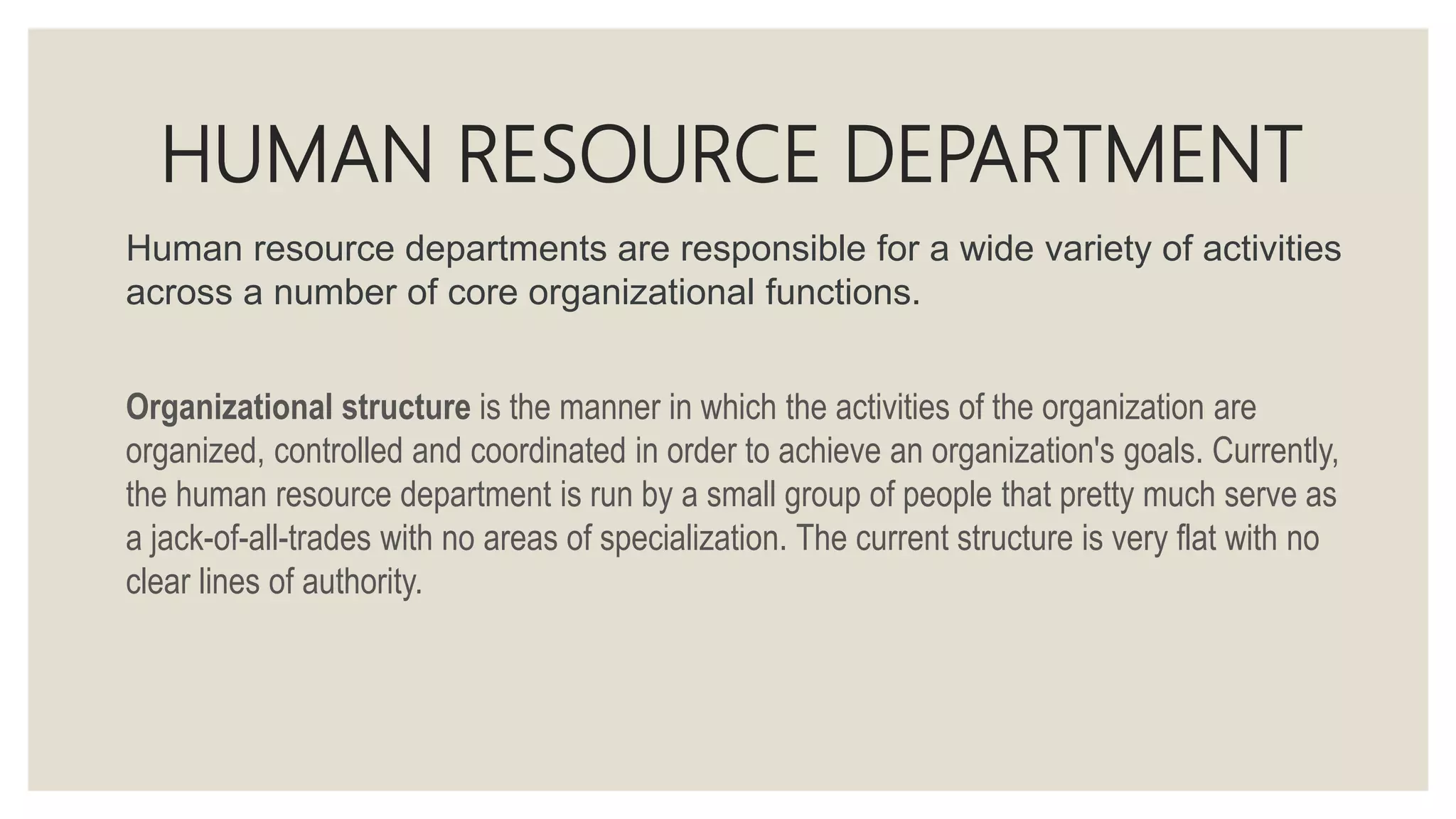 Structure of human resource department | PPTX
