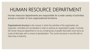 Structure of human resource department | PPTX