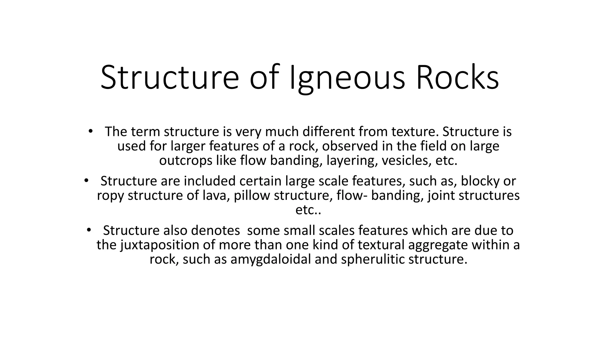 Structure of Igneous Rocks | PPTX
