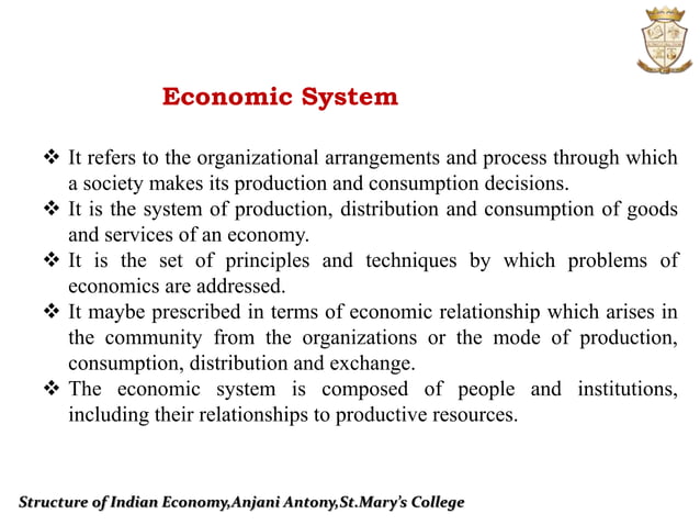 Structure of indian economy | PPTX