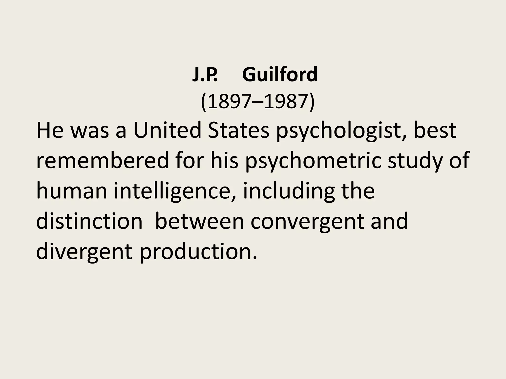 Guilford's Structure of intellect | PPTX