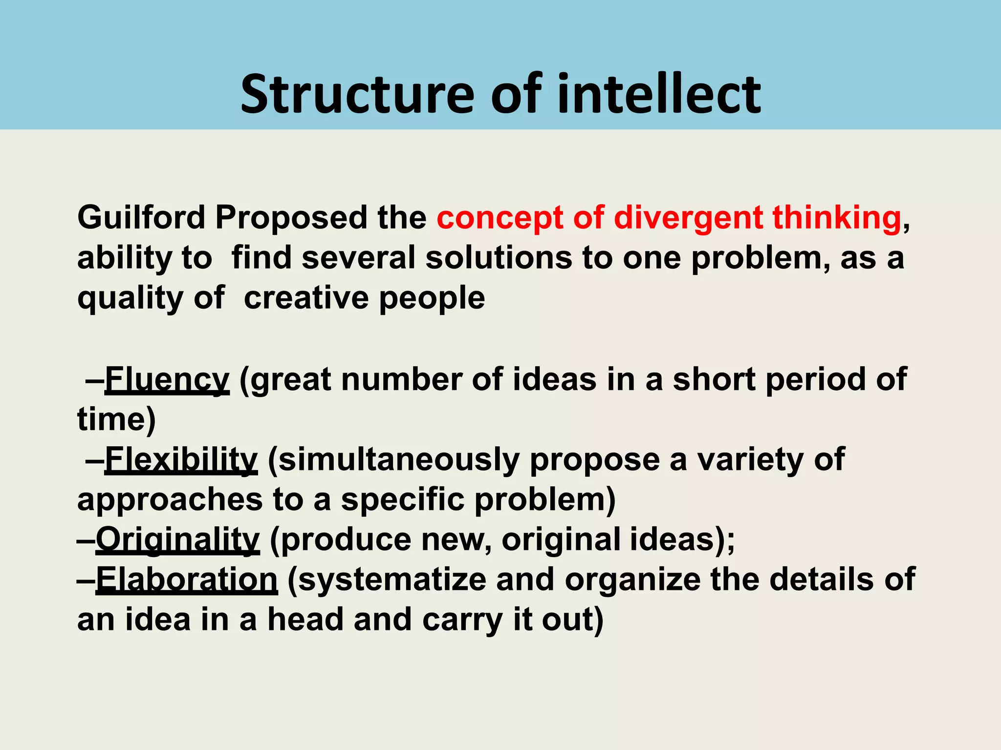 Guilford's Structure of intellect | PPTX
