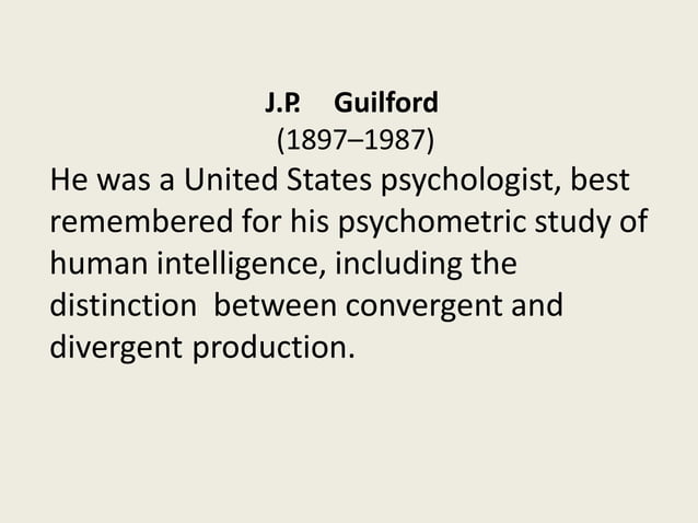 Guilford's Structure of intellect | PPTX | Physics | Science