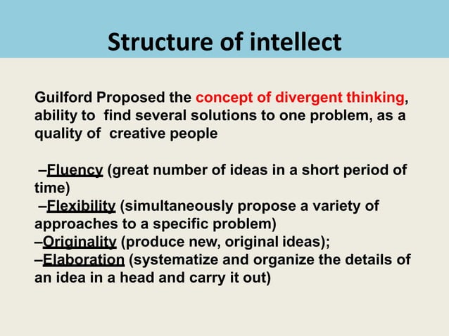 Guilford's Structure of intellect | PPTX | Physics | Science