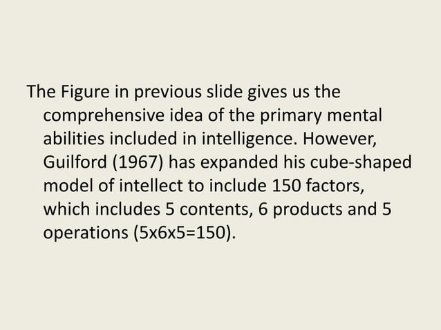 Guilford's Structure of intellect | PPTX | Physics | Science
