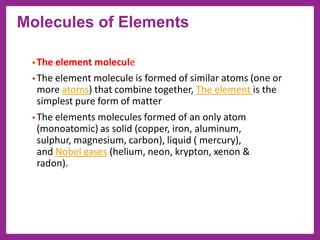 Structure of matter atoms and molecules | PDF