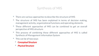 Structure of MIS | PPTX