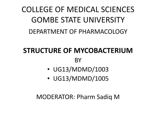 Structure of mycobacterium phcl 413 | PPTX