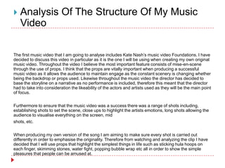 Structure of my music video | PPTX | Soundtracks, TV and Showtunes | Music