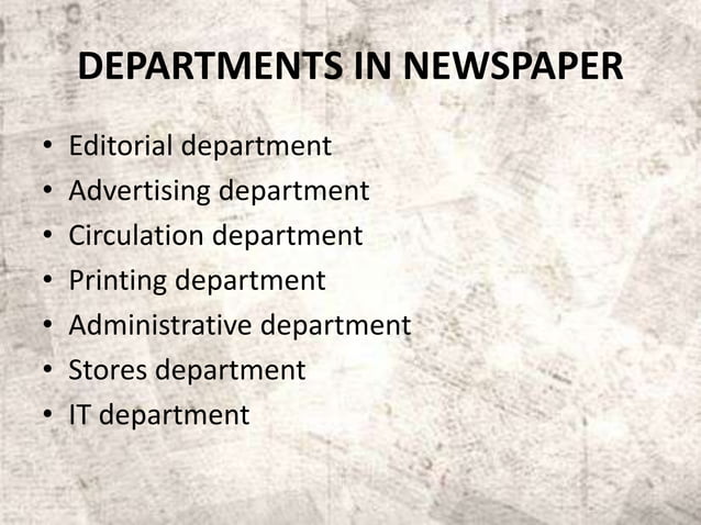Structure of newspaper organization | PPTX