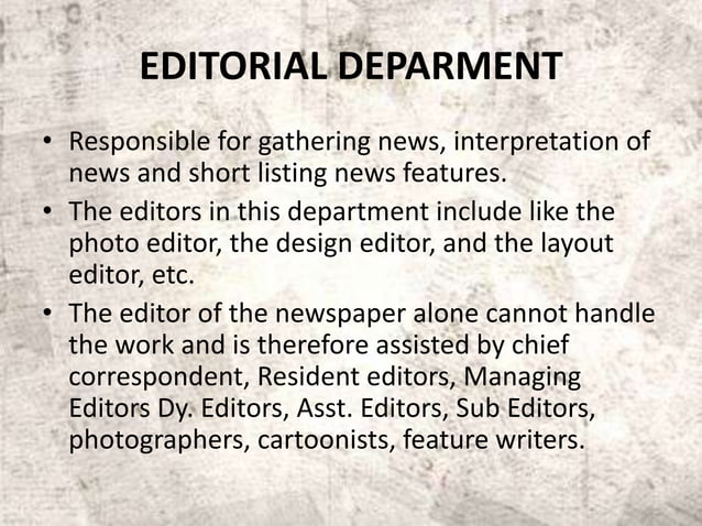 Structure of newspaper organization | PPTX