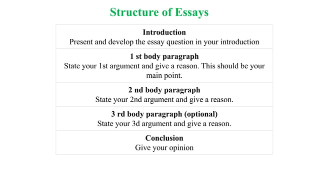 Structure of Opinion essay: writing tips | PPTX | Indoor Environmental ...