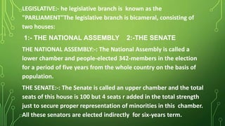 Structure of pakistani goverment | PPTX