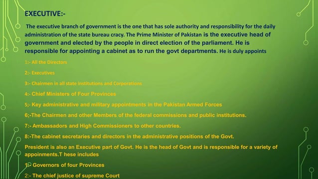 Structure of pakistani goverment | PPTX | Politics