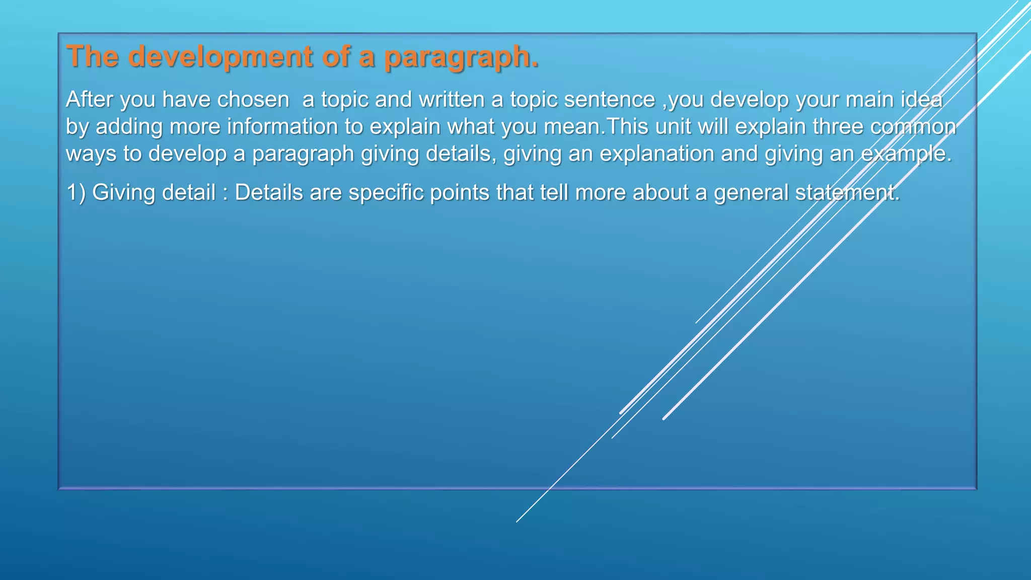 Structure of paragraph | PPTX | Education