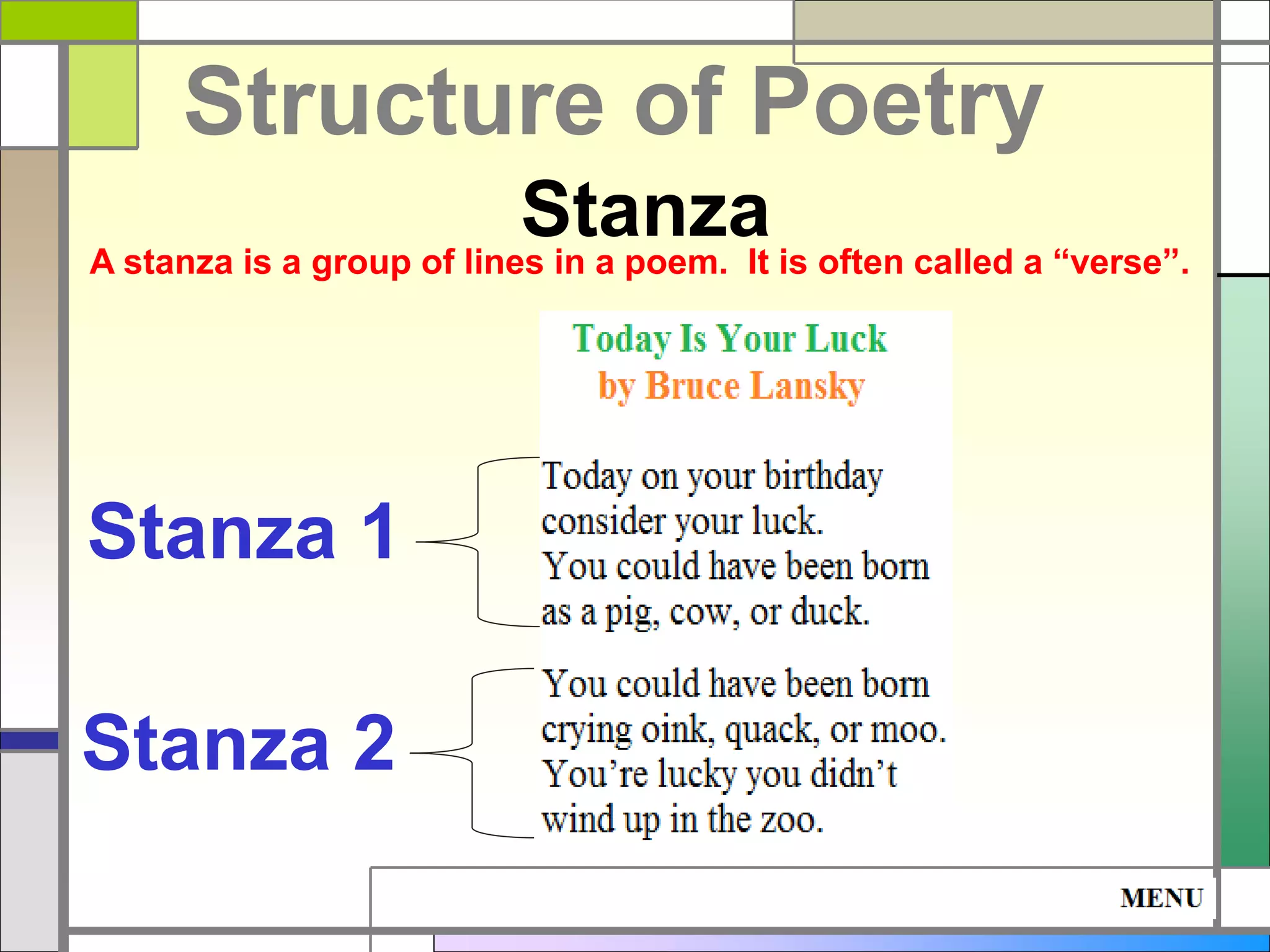 Structure of poetry | PPTX