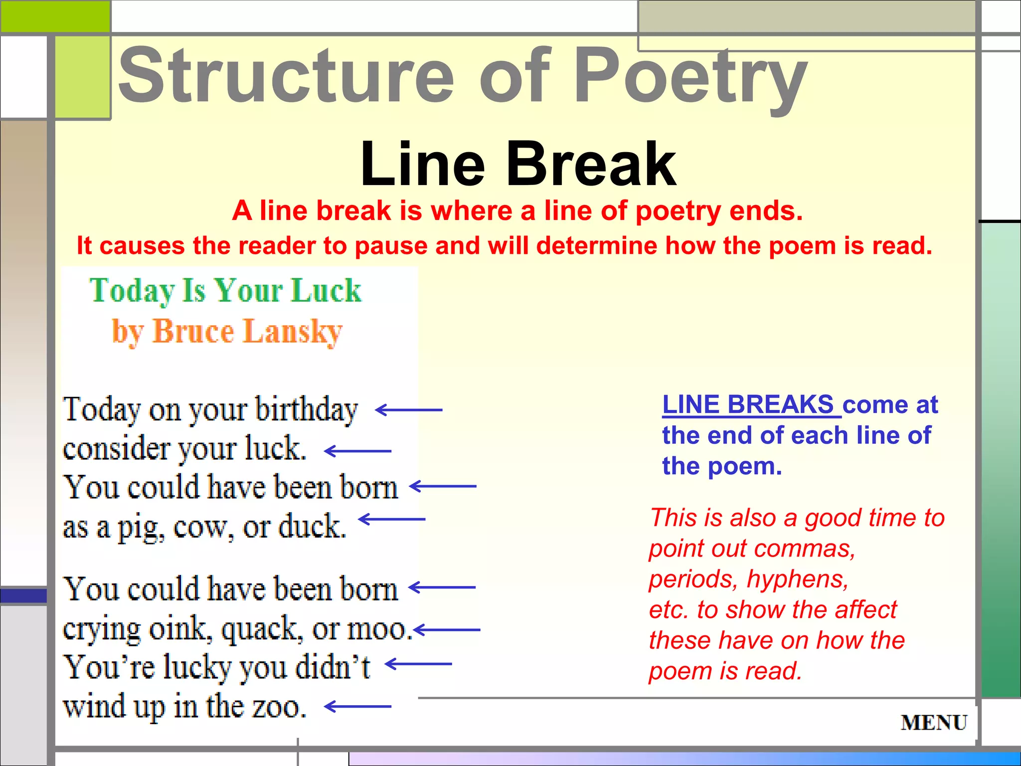 Structure of poetry | PPTX