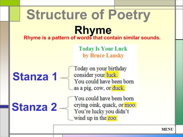 Structure of poetry | PPTX