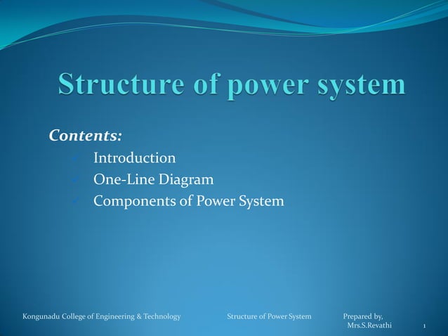 Structure of power system | PDF