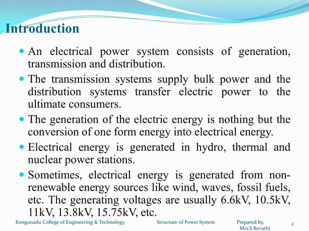 Structure of power system | PDF