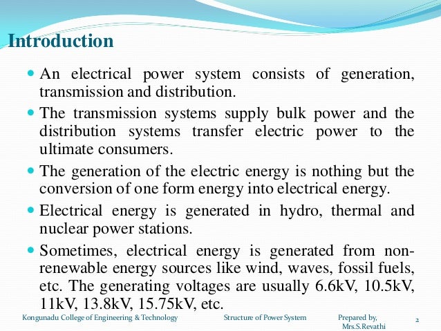 Structure of power system