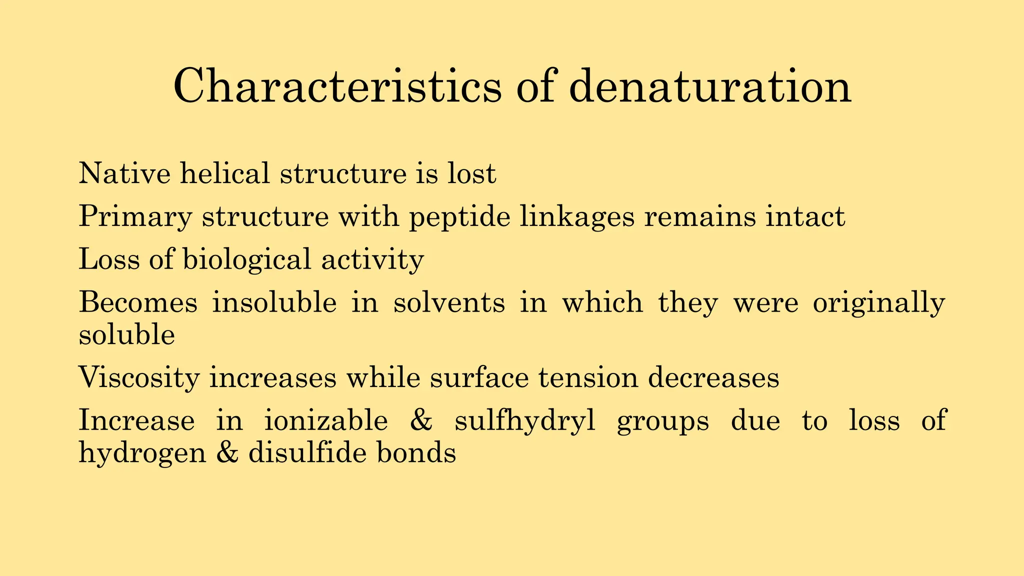 Structure of Proteins, Properties of Proteins, and Denaturation of ...