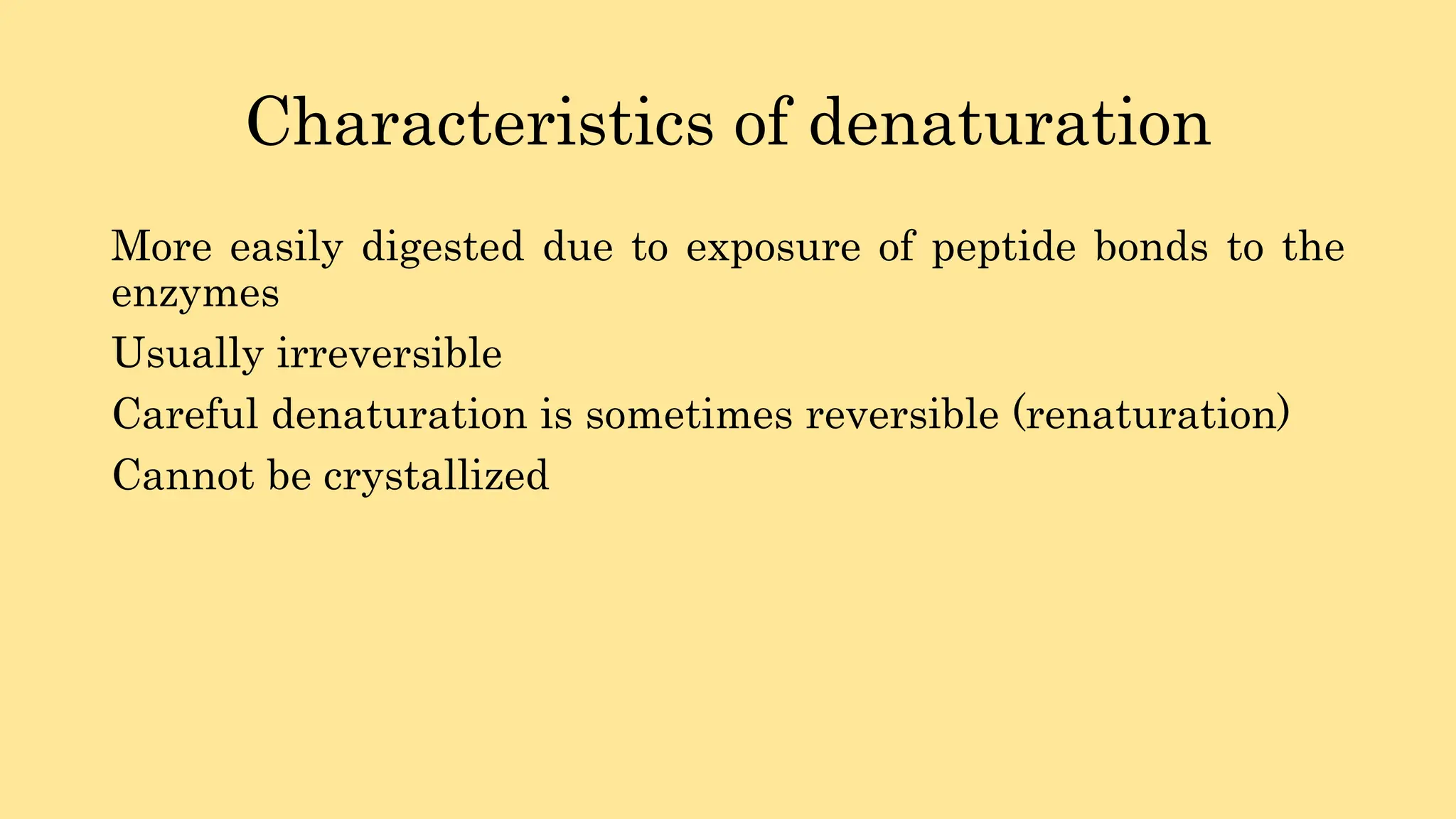 Structure of Proteins, Properties of Proteins, and Denaturation of ...