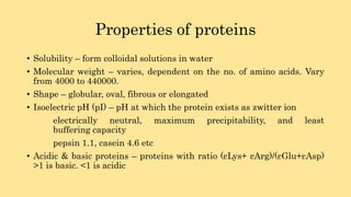 Structure of Proteins, Properties of Proteins, and Denaturation of ...