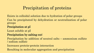 Structure of Proteins, Properties of Proteins, and Denaturation of ...