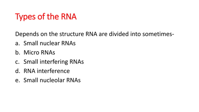 Structure and function of RNA | PPT