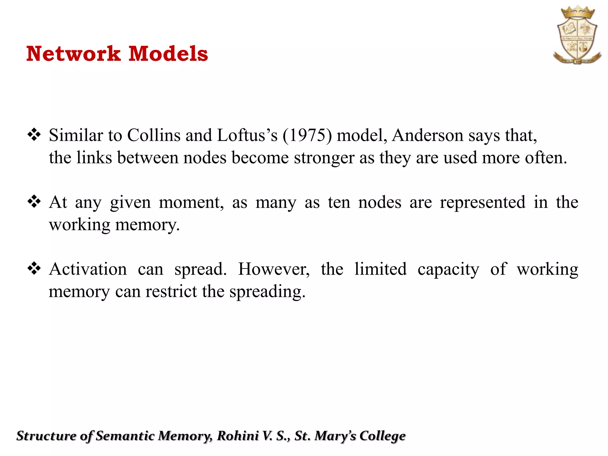 Psycjology:Structure of Semantic Memory | PPTX