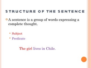 Structure of sentences | PPT