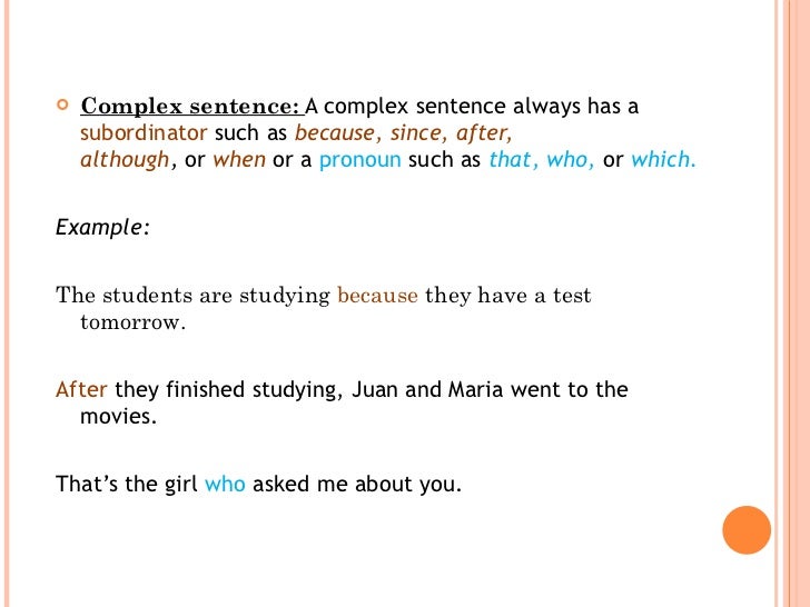 Structure of sentences