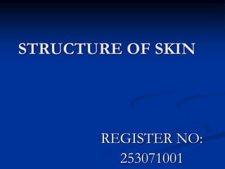 Structure of skin.ppt | Skin and Dermatology | Diseases and Conditions