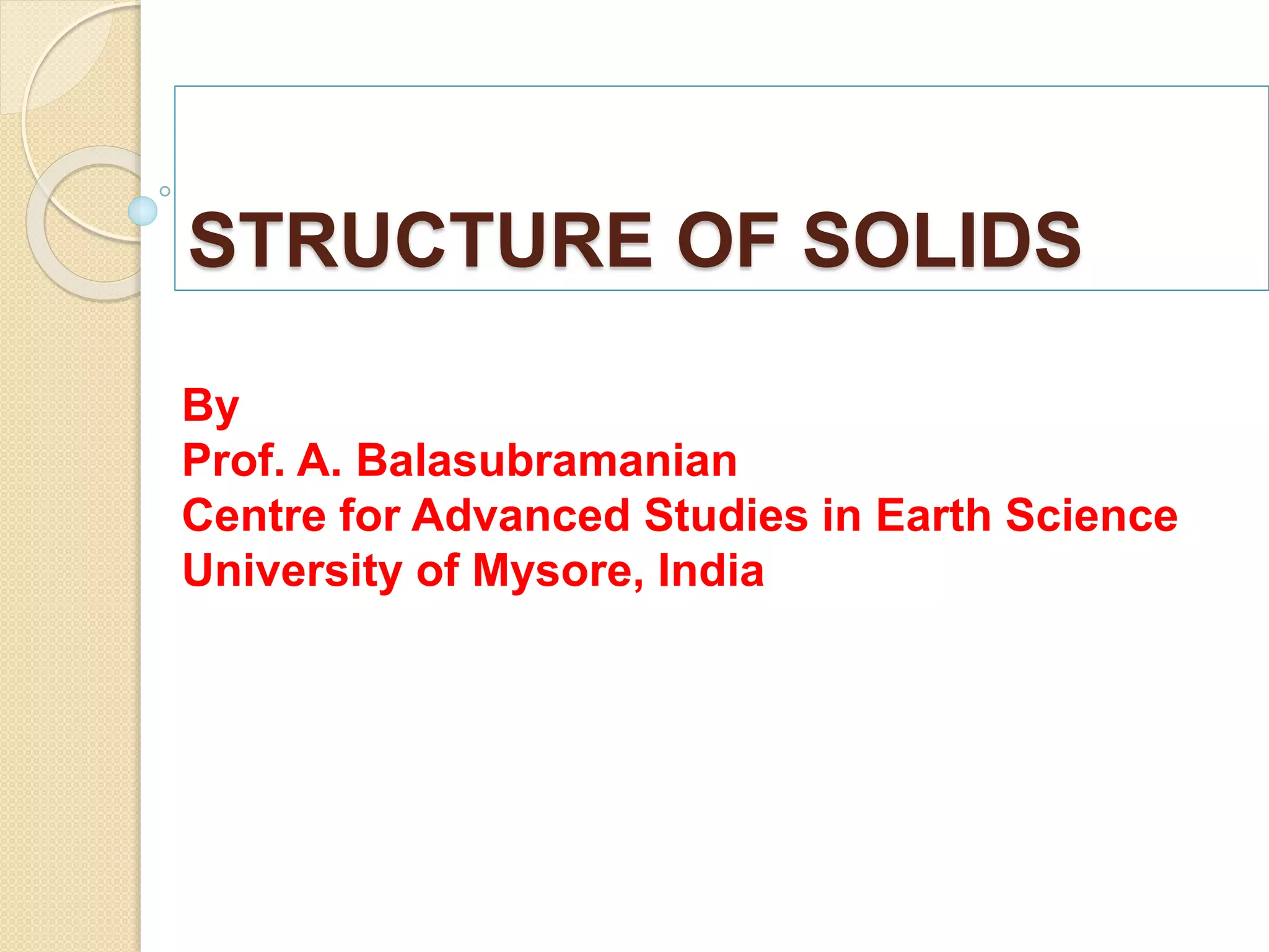 Structure of solids | PPTX | Chemistry | Science