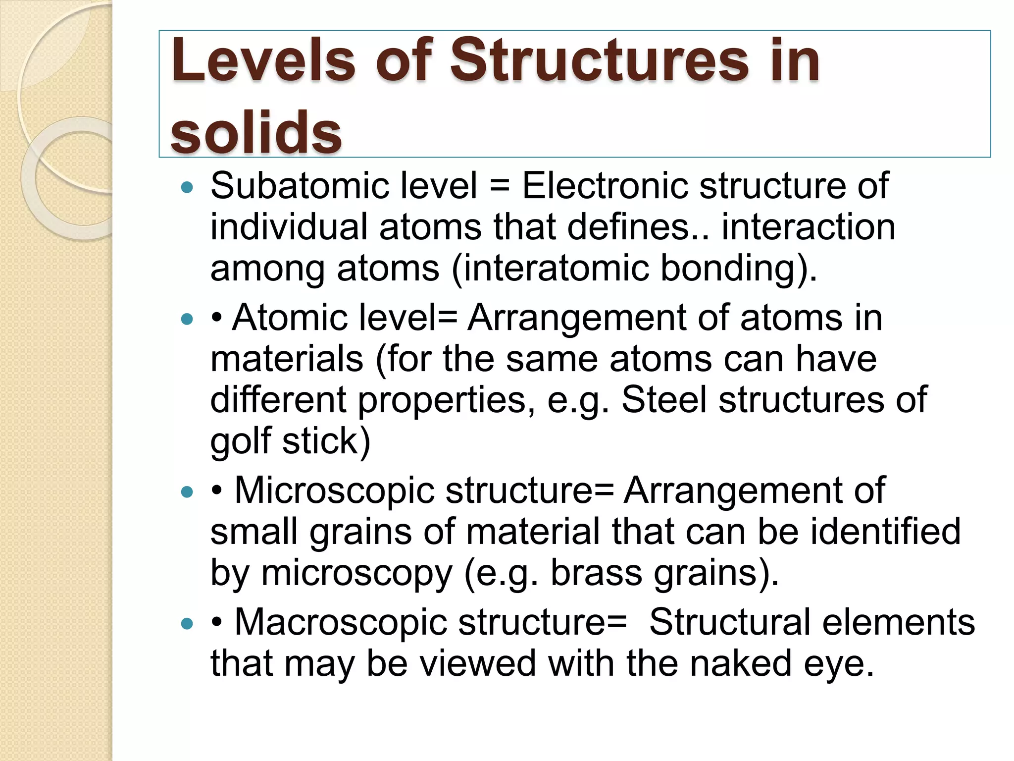 Structure of solids | PPTX | Chemistry | Science