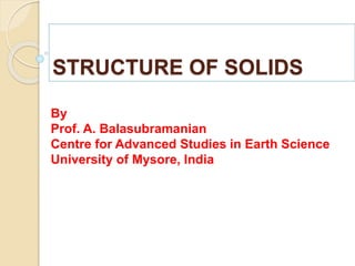 Structure of solids | PPTX