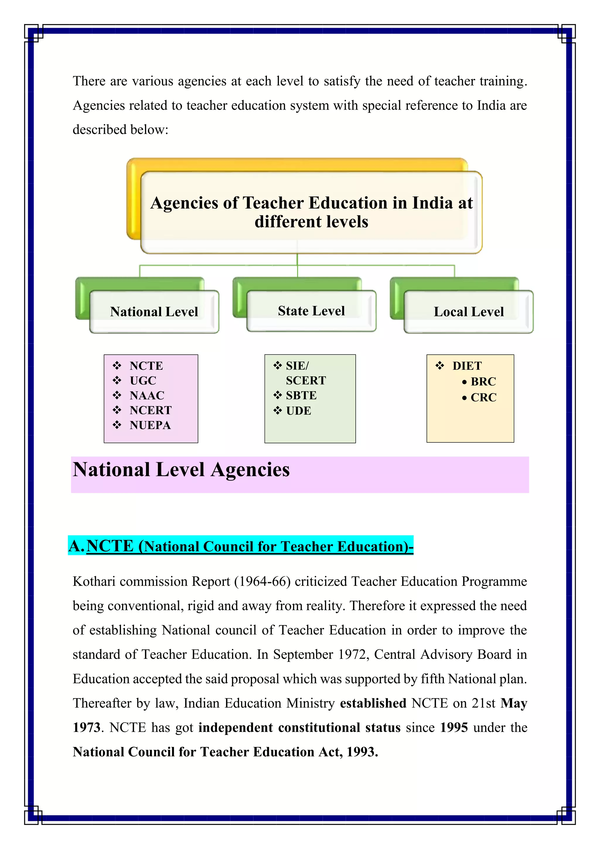 Structure of Teacher Education System in India by Garima Tandon | PDF