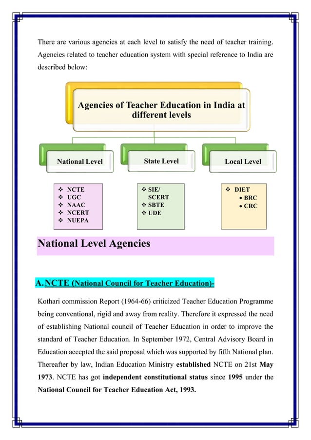 Structure of Teacher Education System in India by Garima Tandon | PDF ...