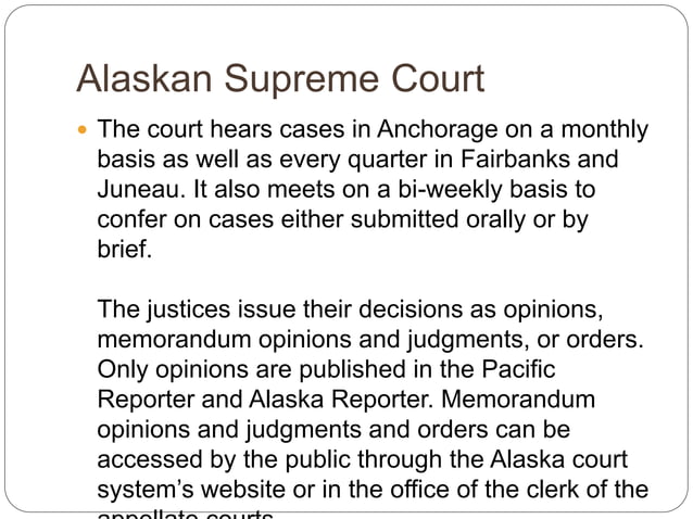 Structure of the Alaskan Supreme Court | PPTX