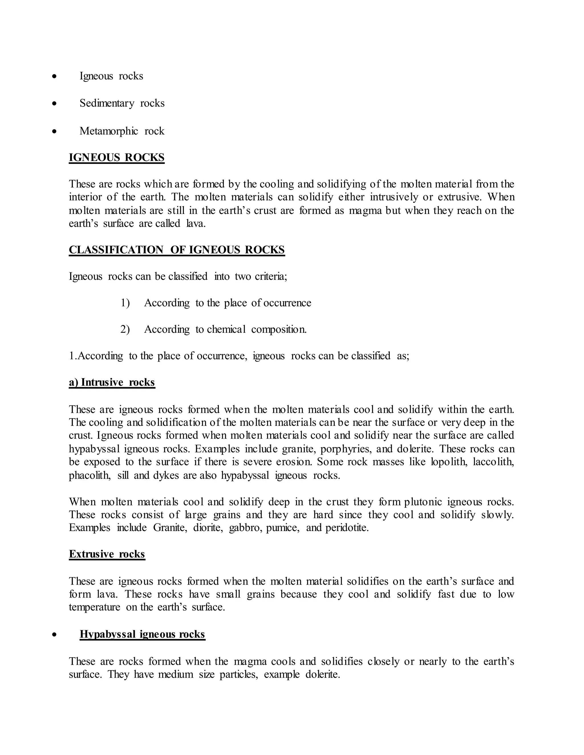 Structure of the earth | DOCX