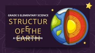 Structure of the Earth Quiz Activity Presentation in Purple and White ...