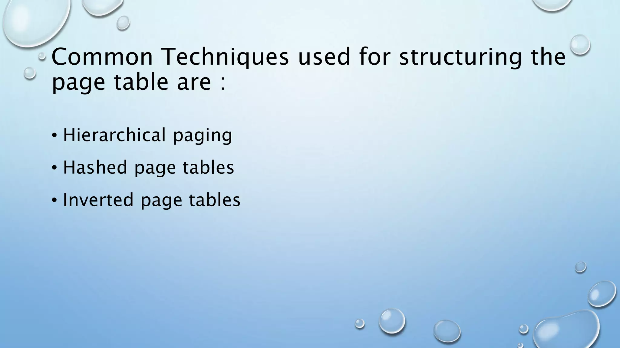 Structure of the page table | PPTX