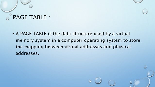Structure of the page table | PPTX | Databases | Computer Software and ...