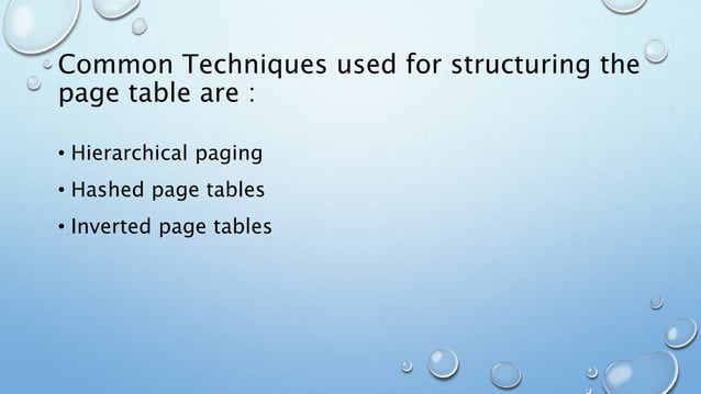 Structure of the page table | PPTX | Databases | Computer Software and ...