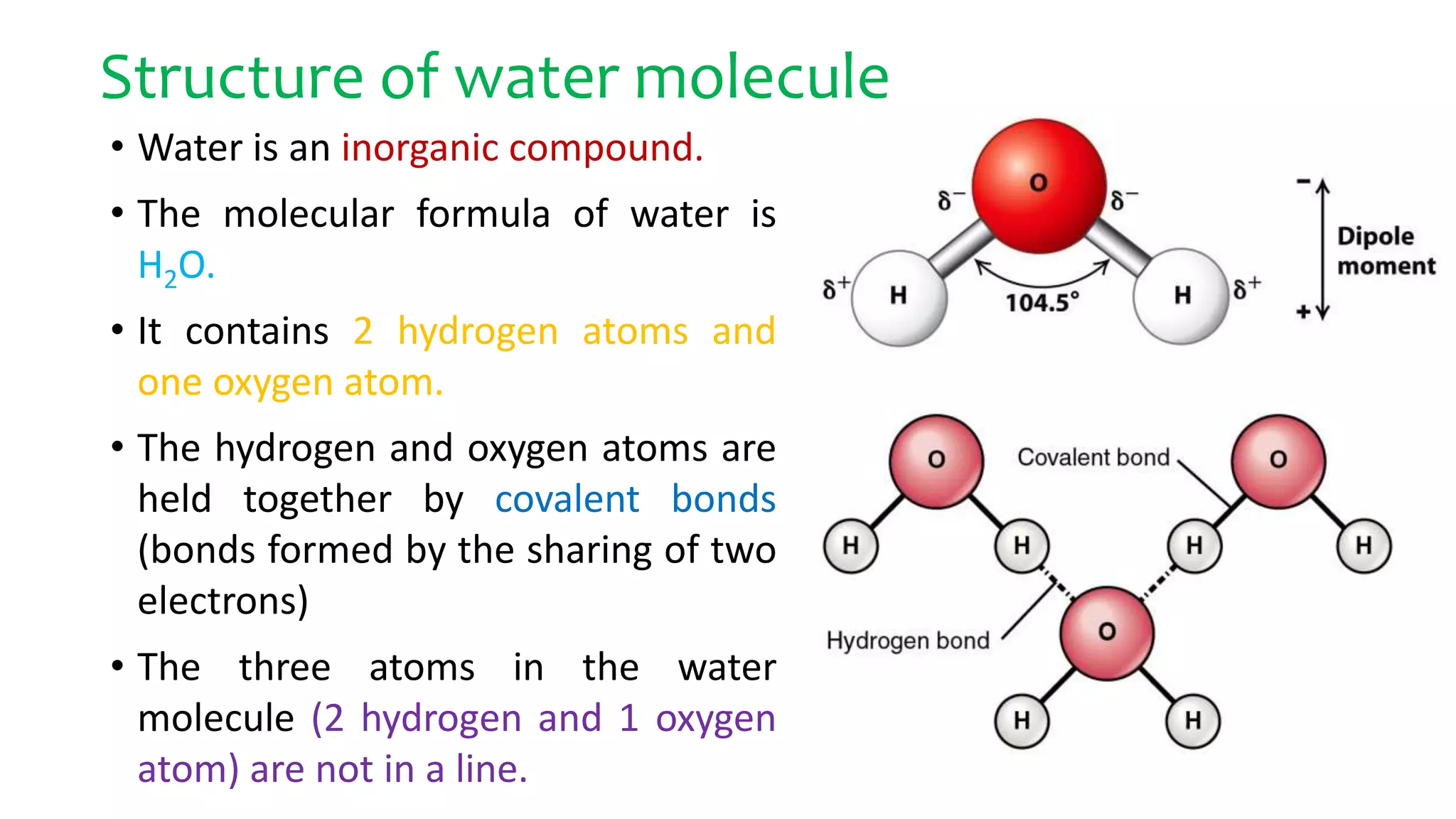 Structure of water | PPTX | Chemistry | Science