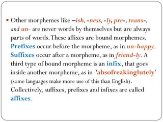 Structure of words: MORPHEMES | PPTX