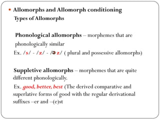 Structure of words: MORPHEMES | PPTX