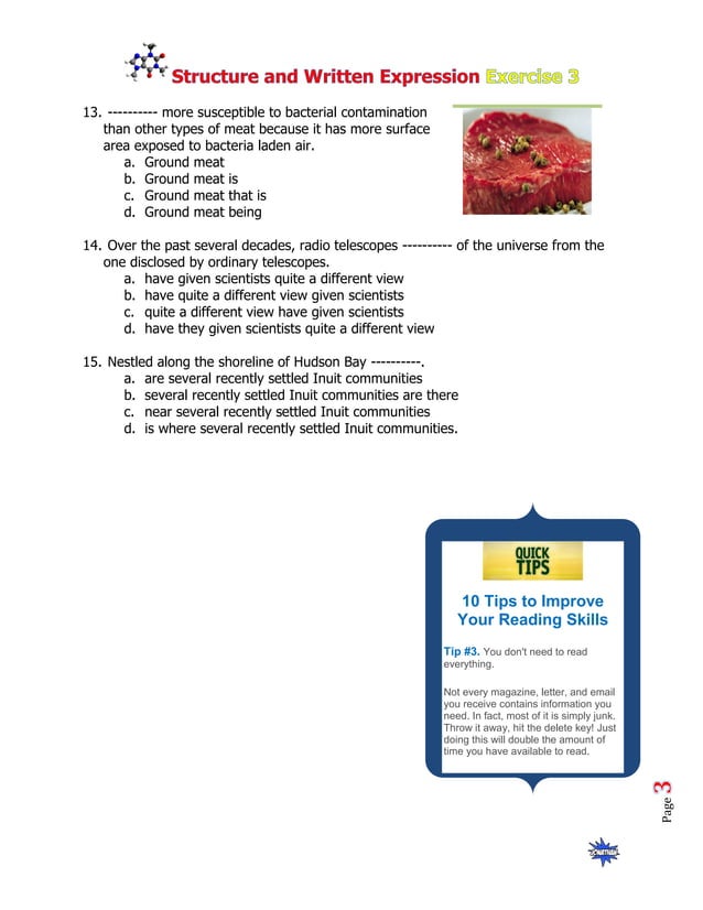 Structure & Written Expression Practice 3 | PDF | Chemistry | Science