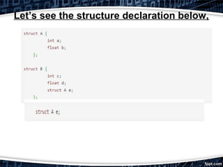 Structure in C | PPT | Programming Languages | Computing